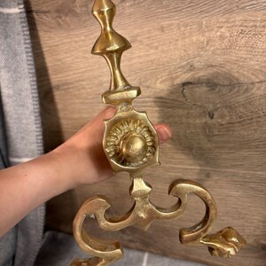 Vintage Solid Brass Shapely Fire Dogs With Lion Claw Paws Antique ...