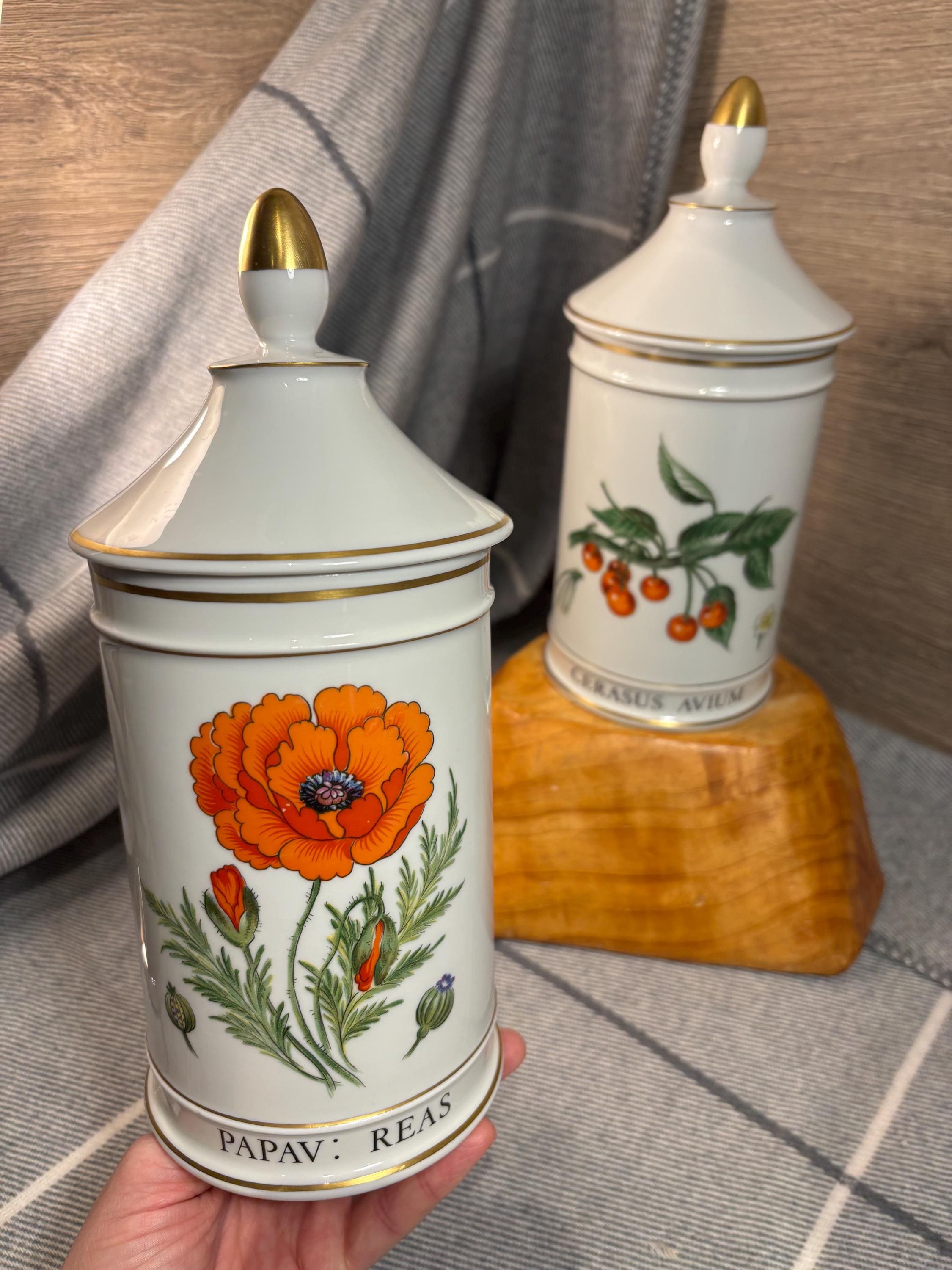 Vintage Léon Warin's Limoges France Gilded Porcelain Round Tall Lidded ...