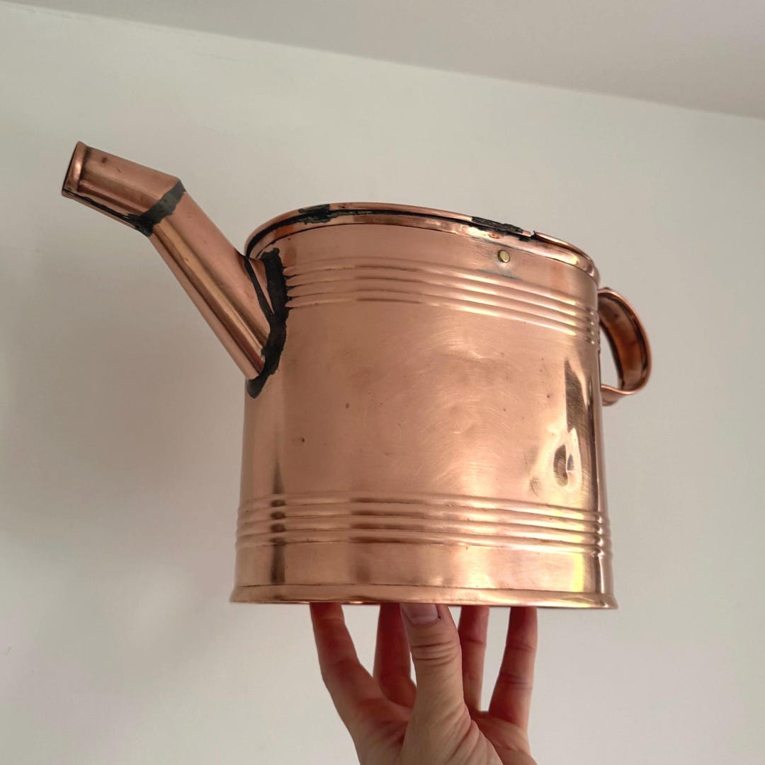 Vintage C1890 'hot Water' Copper Small English Watering Can | Victorian ...