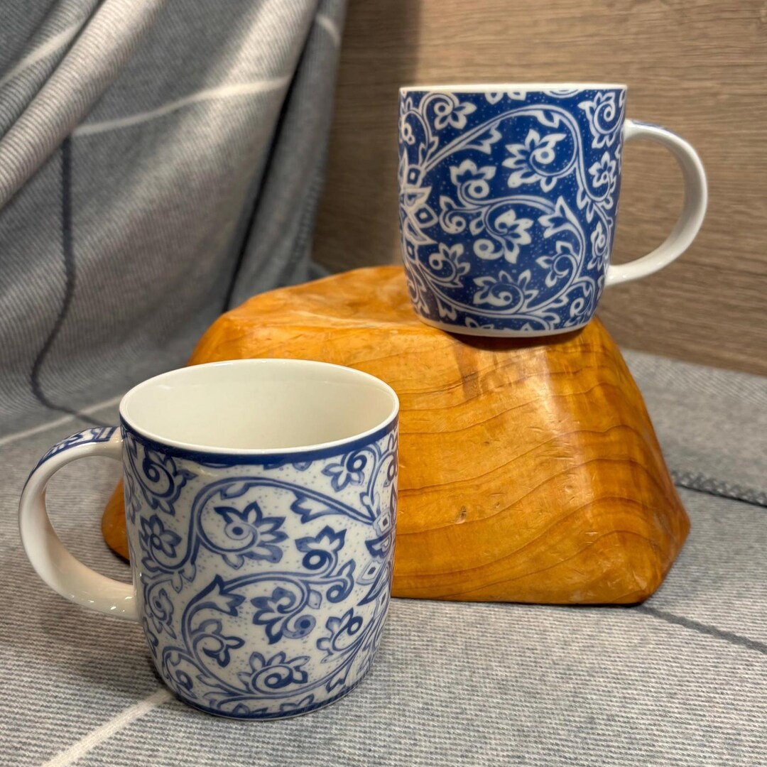 Vintage Churchill China Blue Fine China Mugs Made in China- Set of 2 ...