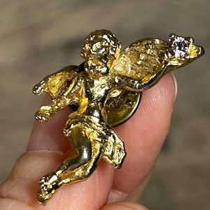 Vintage Ballou Reg'd 130 Years Gold Tone Cherub Angel Pin Brooch ...