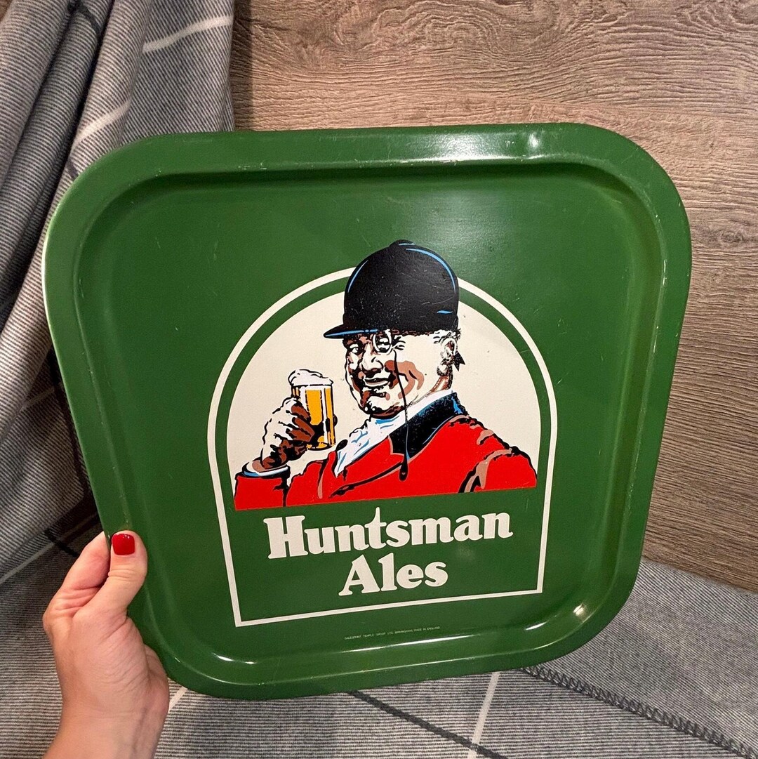 Vintage Huntsman Ales Green Square Serving Tray | Birmingham Barware ...