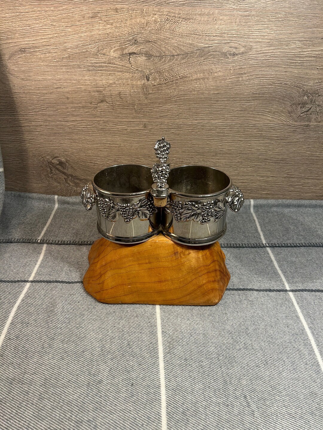 Vintage French Silea Grapevine Silver Tone Twin Wine Bottle Holder ...