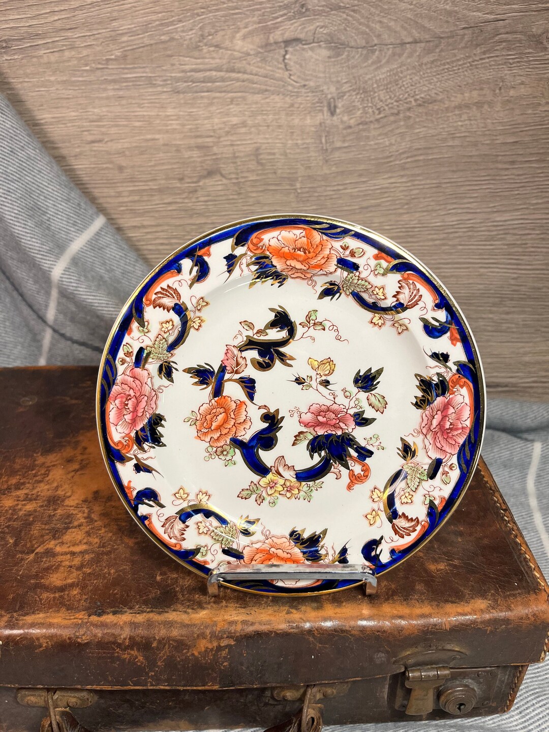 Vintage Hand Painted Masons Ironstone Blue Gilded Mandalay Orient ...