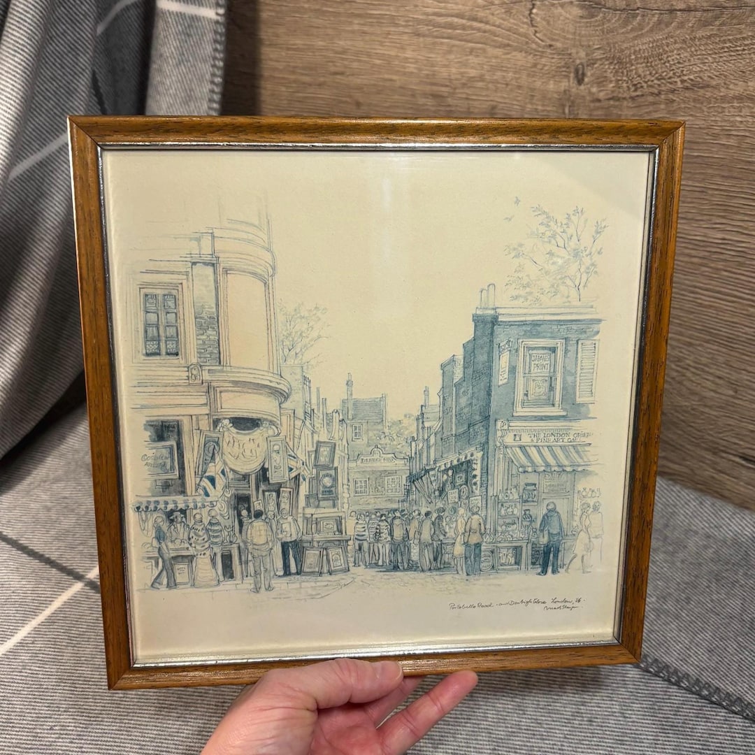 Vintage 1976 Mads Stage Portobello Road & Denbigh Close London Print ...