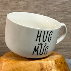 Preloved XXL Minimalist 'hug in a Mug' Large Round Low Profile Ceramic ...