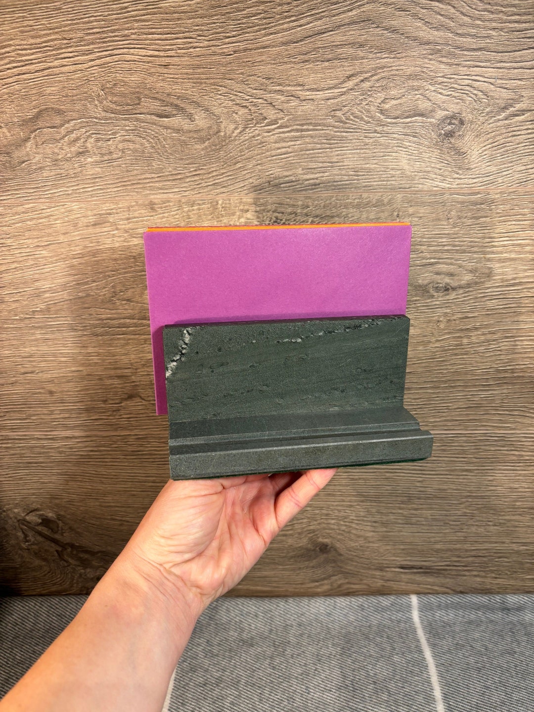 Vintage Heavy Slate Oblong Letter Rack | Natural Polished Stone ...