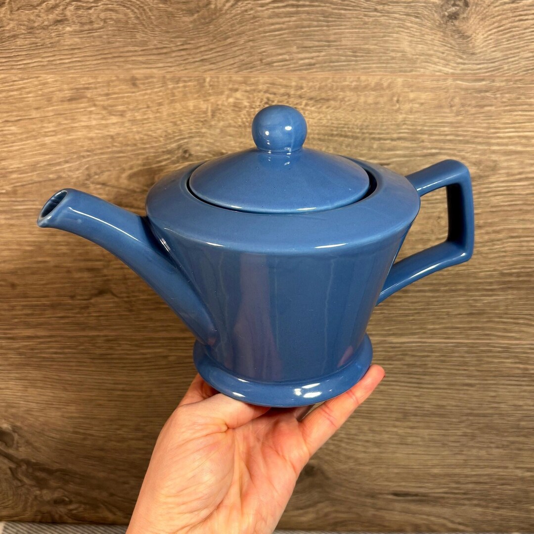 Vintage Art Deco Blue Angular Teapot | English Tea Party Essentials ...