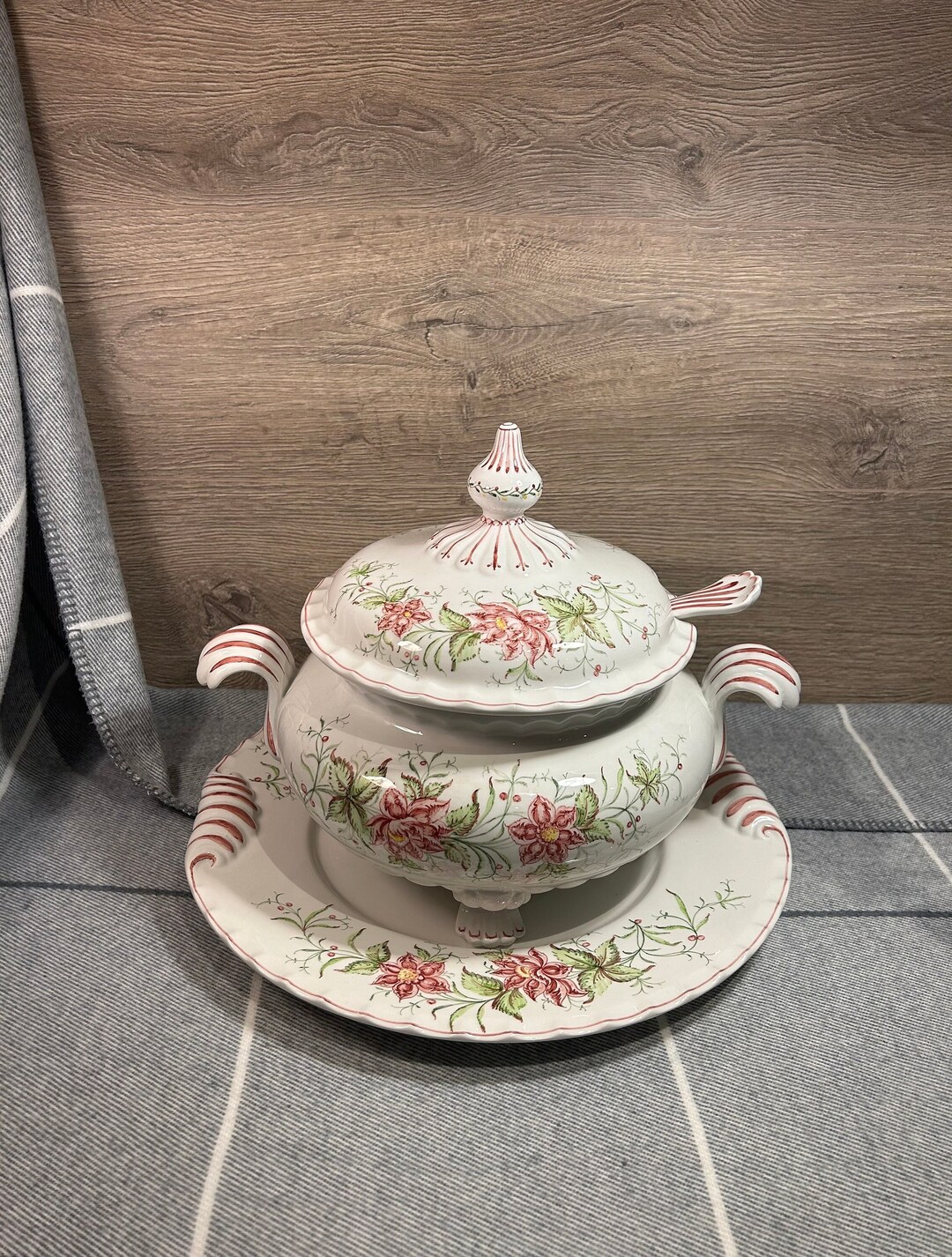 Vintage Hand Painted Portuguese Porcelain Anfora Agueda Slotted Lid ...