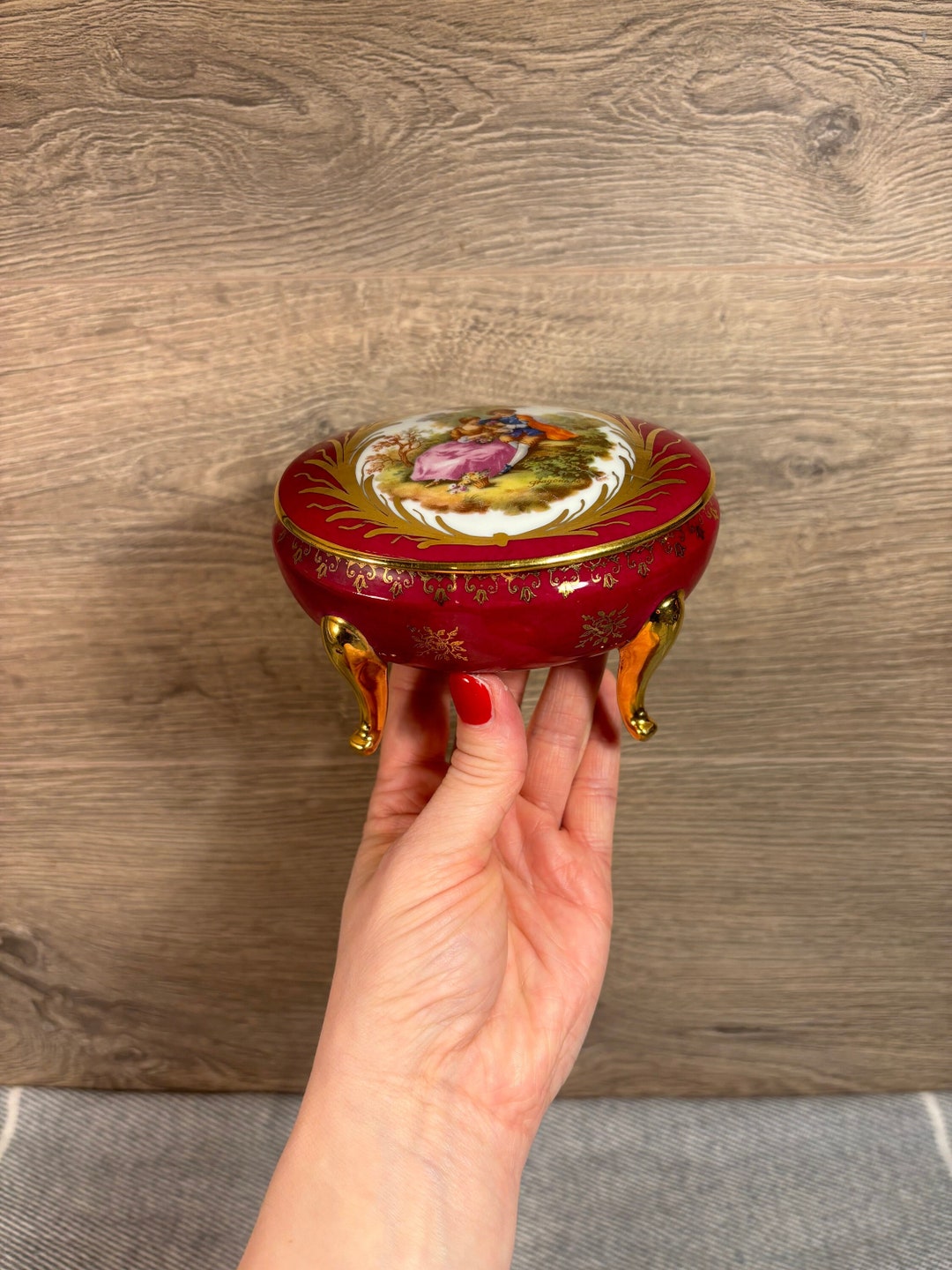 Vintage Fragonard Courting Couple & Flowers Limoges France Porcelain ...