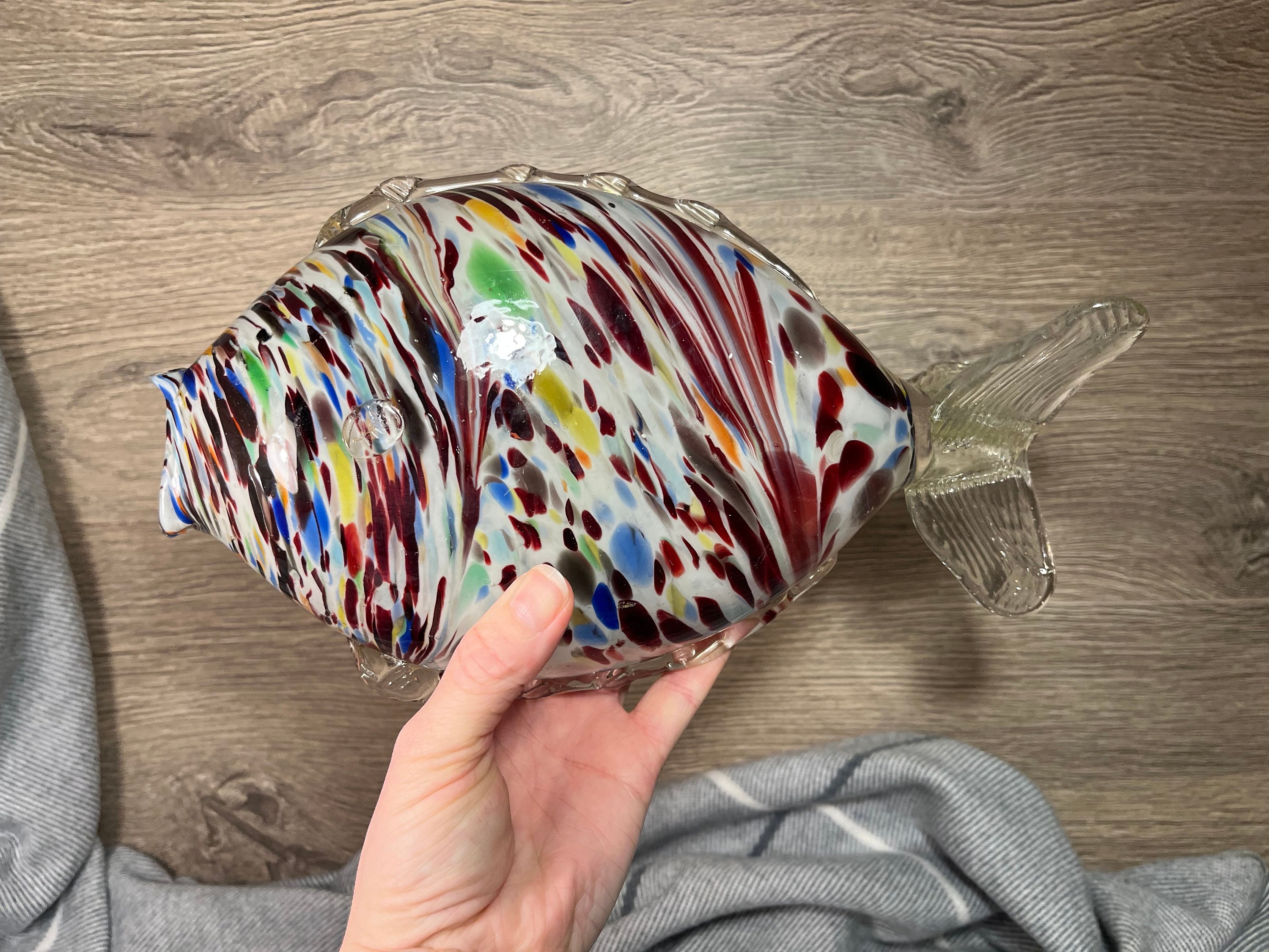 Vintage Mid Century Retro Iconic Hand Crafted Blown Spatter Burgundy ...