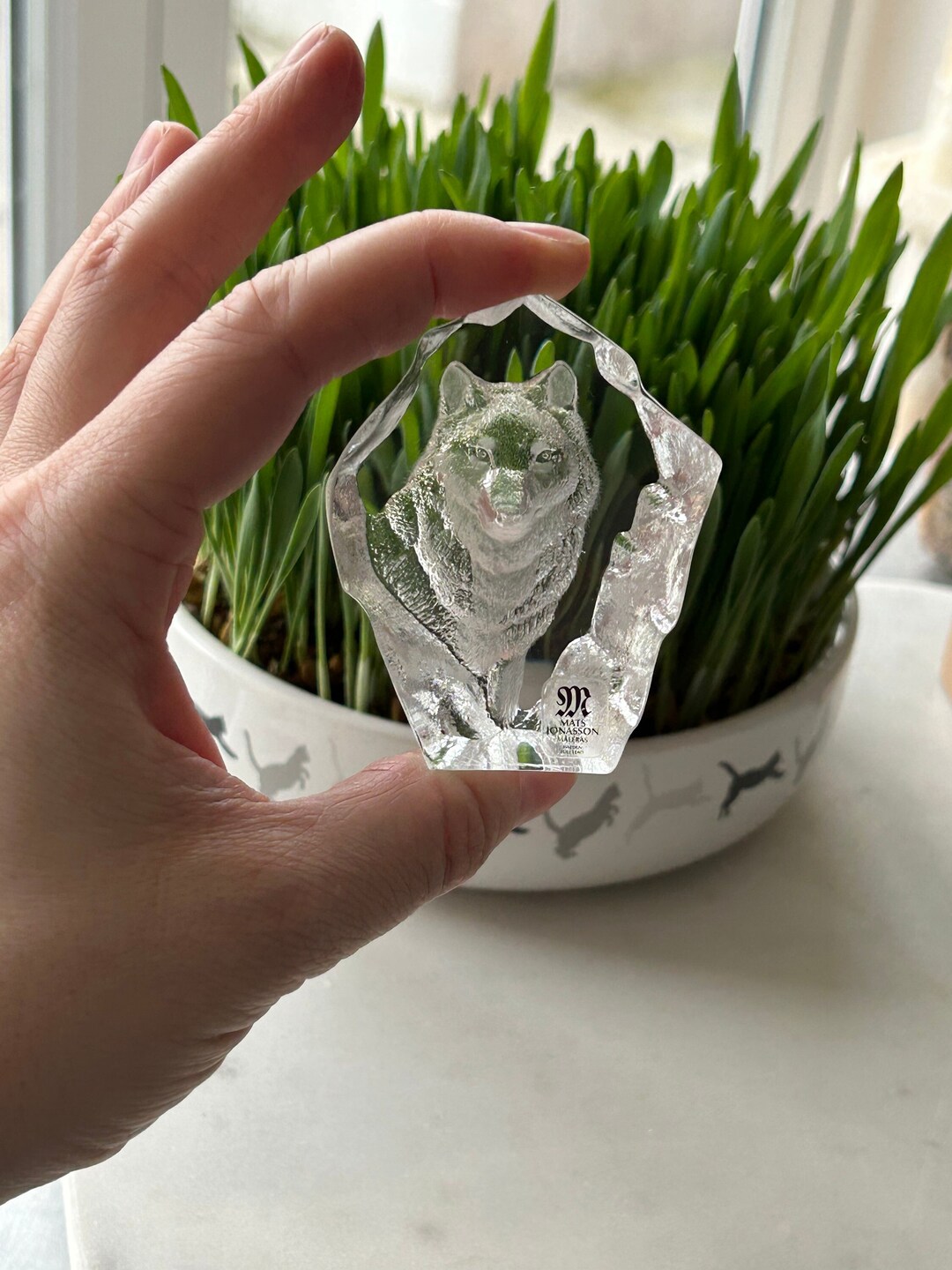 Preloved Hand Made Lead Crystal Mats Jonasson Maleras Glasbruk Sweden ...