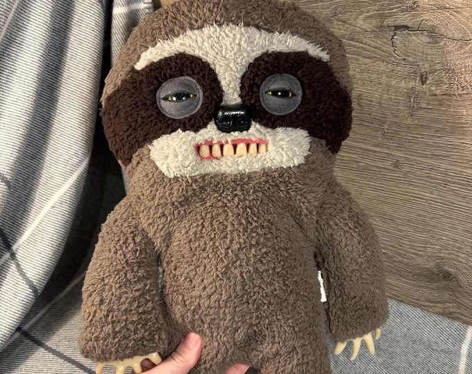 Preloved Fugglers Funny Ugly Monster Grey Sloth Plush Toy | Denture ...