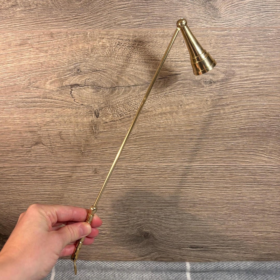Vintage Brass Swivel Tall Cone Bell Candle Snuffer | Elegant Slim Long ...