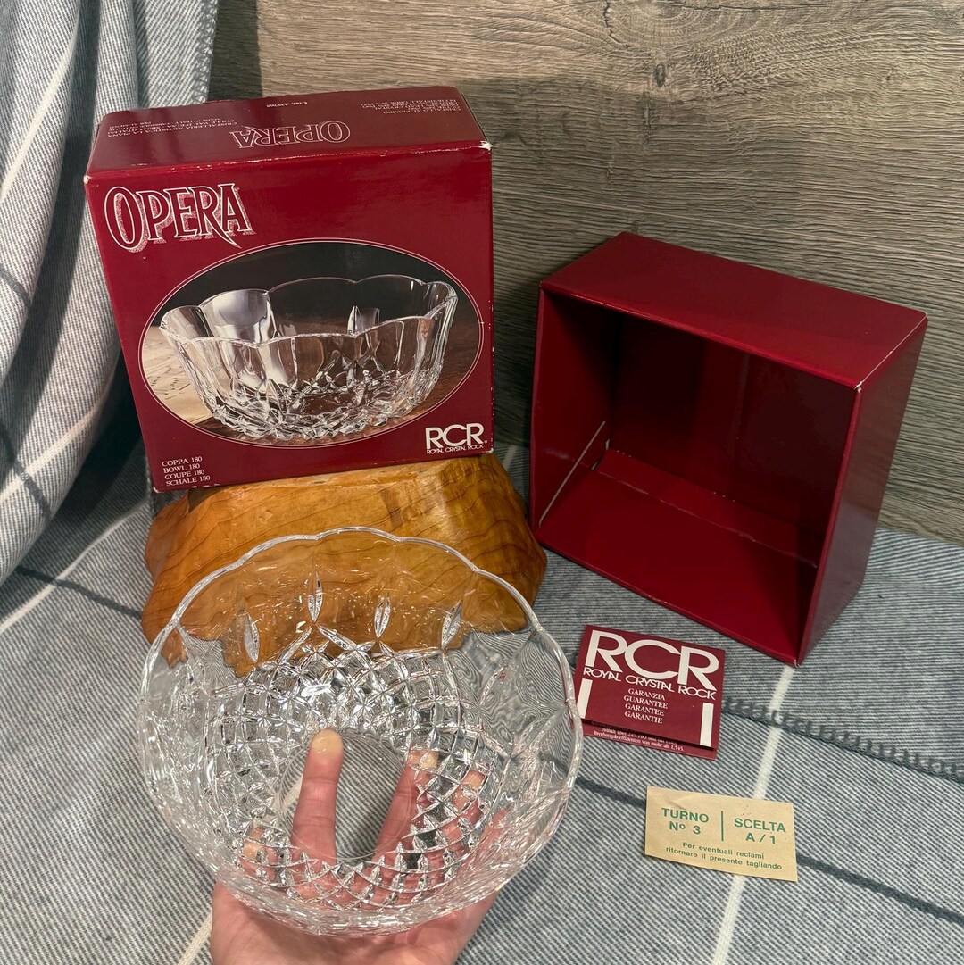 Vintage RCR Royal Crystal Rock Opera Bowl 180 24% Lead Crystal 18cm Cod ...