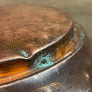 Vintage Copper Large Round Lightweight Floral Jardinière Flower Pot ...