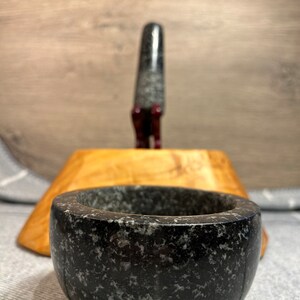 Vintage Hand Crafted Black Stone Rock Mortar and Pestle Kitchen ...