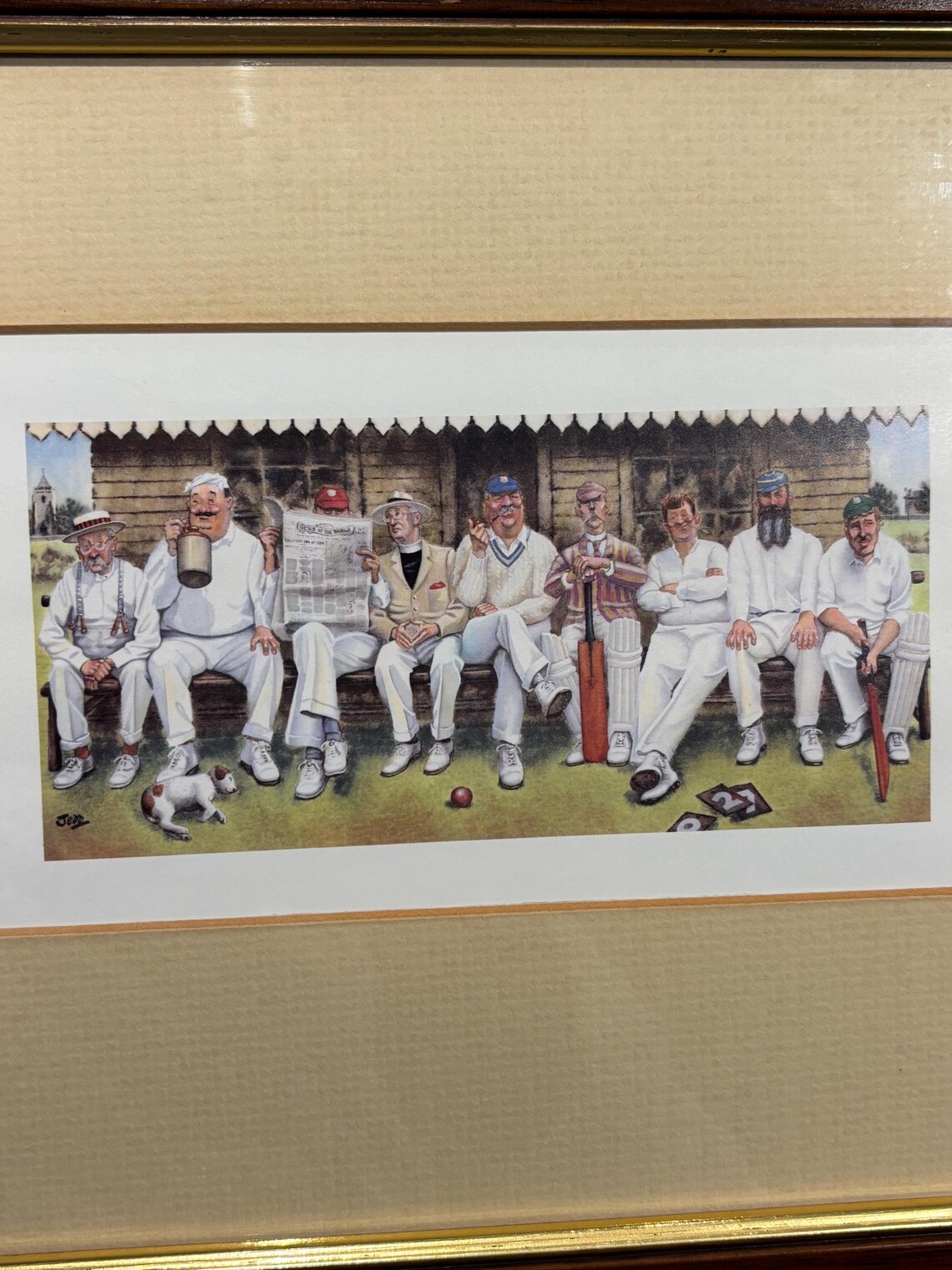 Vintage Village Cricket - Nine Gentlemen in Waiting by Jedd Print ...