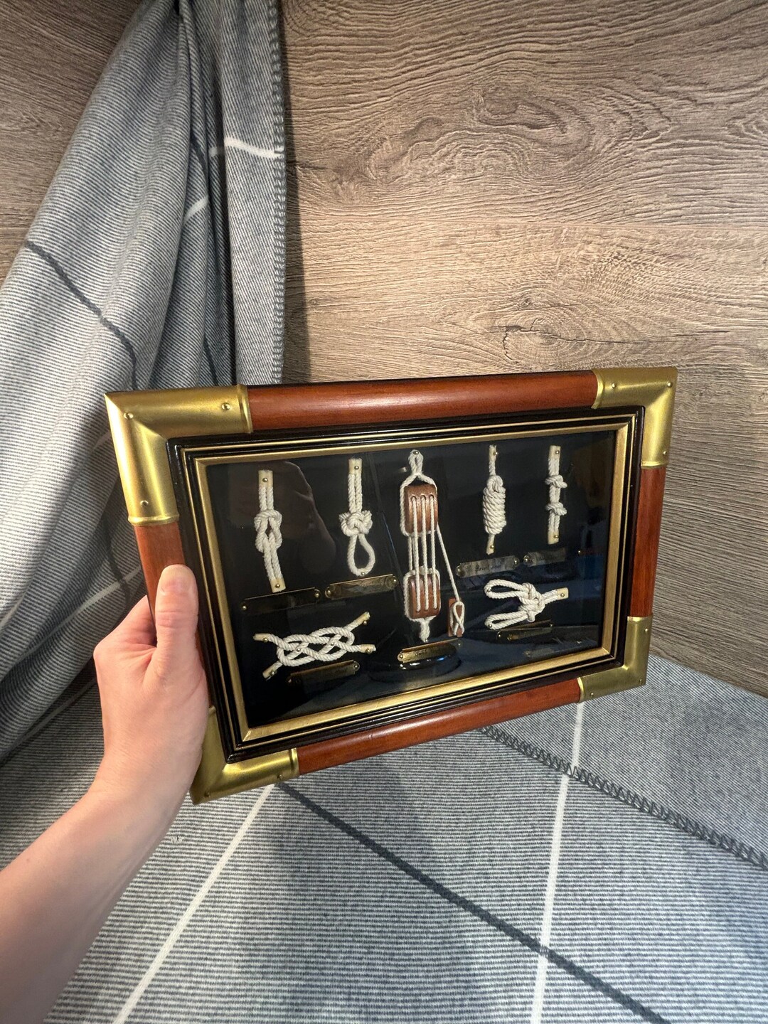 Vintage Seven Piece Sailors' Knotboard With Triple Pulley Set | Wooden ...