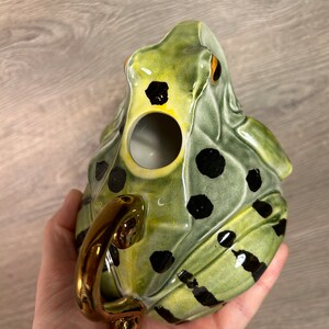 Vintage 1999 Andy Titcomb Pottery Signed Prince Charming Green Frog ...