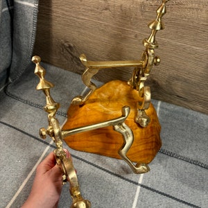 Vintage Solid Brass Shapely Fire Dogs With Lion Claw Paws Antique ...