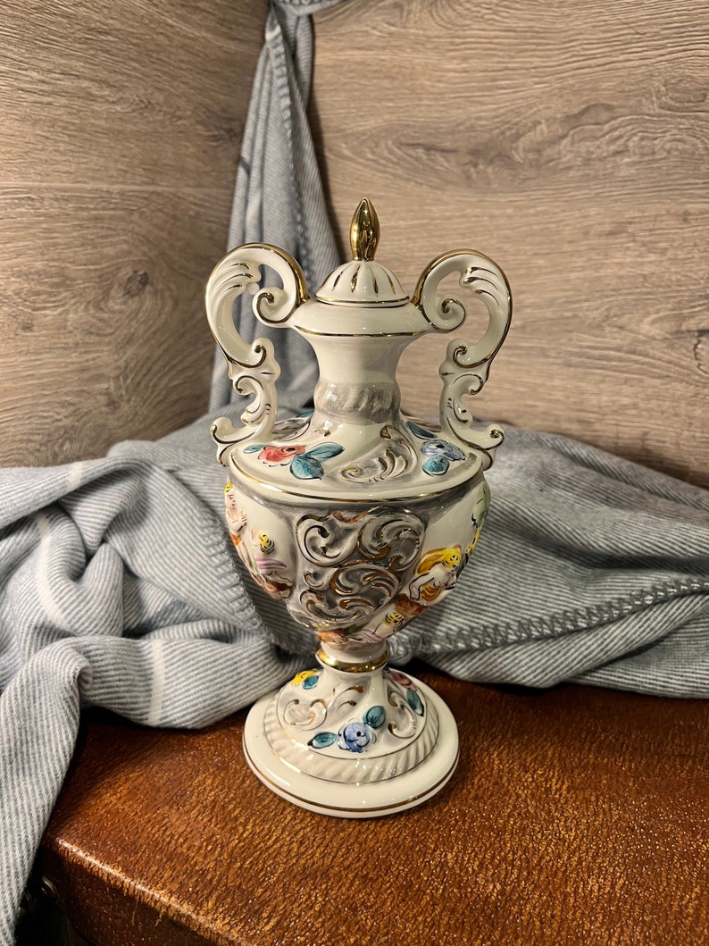 Vintage Rare Elpa Alcobaca Pottery Ornate Hand Painted Gilded - Etsy