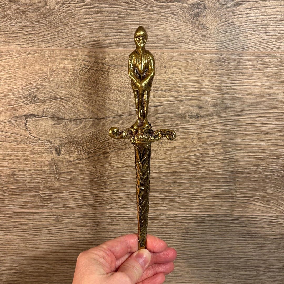 Vintage Solid Brass Knight in a Suit of Armour Figural Letter Envelope ...