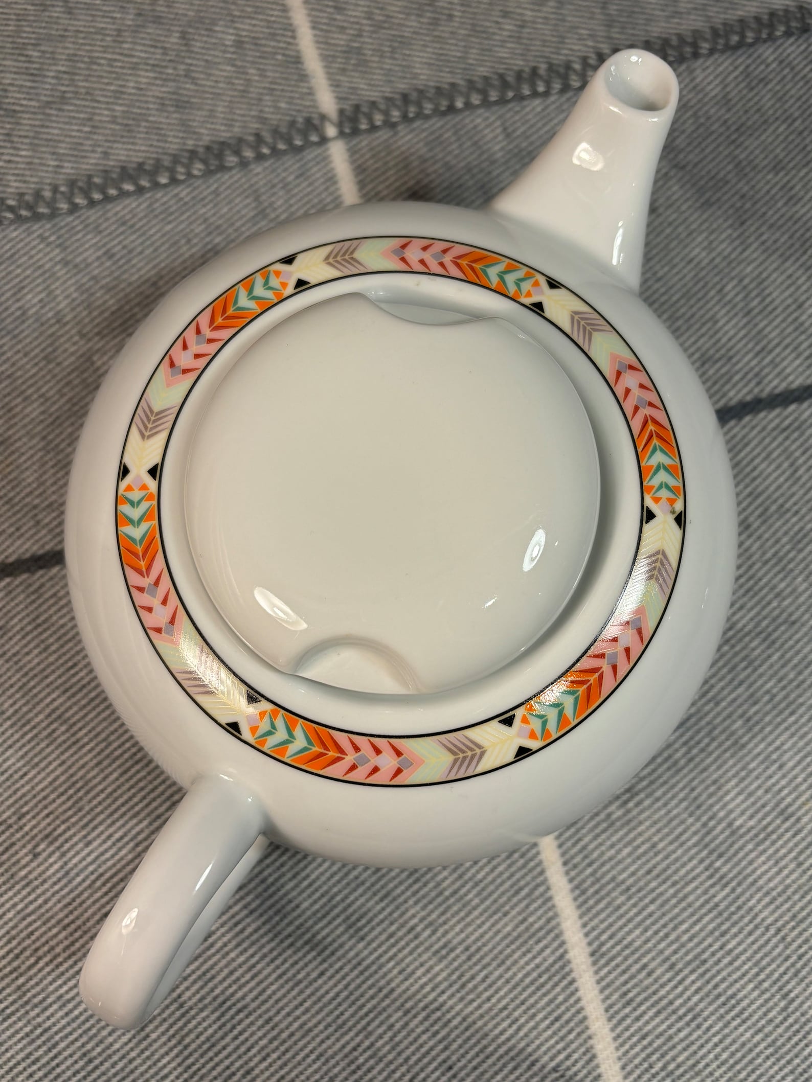 Vintage Mexico Low Profile Flat Teapot | Heavy Porcelain Tea Pot ...