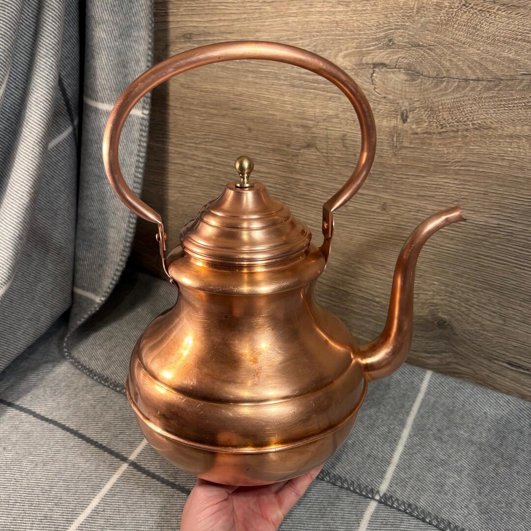 Vintage Large Jumbo Lightweight Copper Kettle With Swing Handle | Old ...