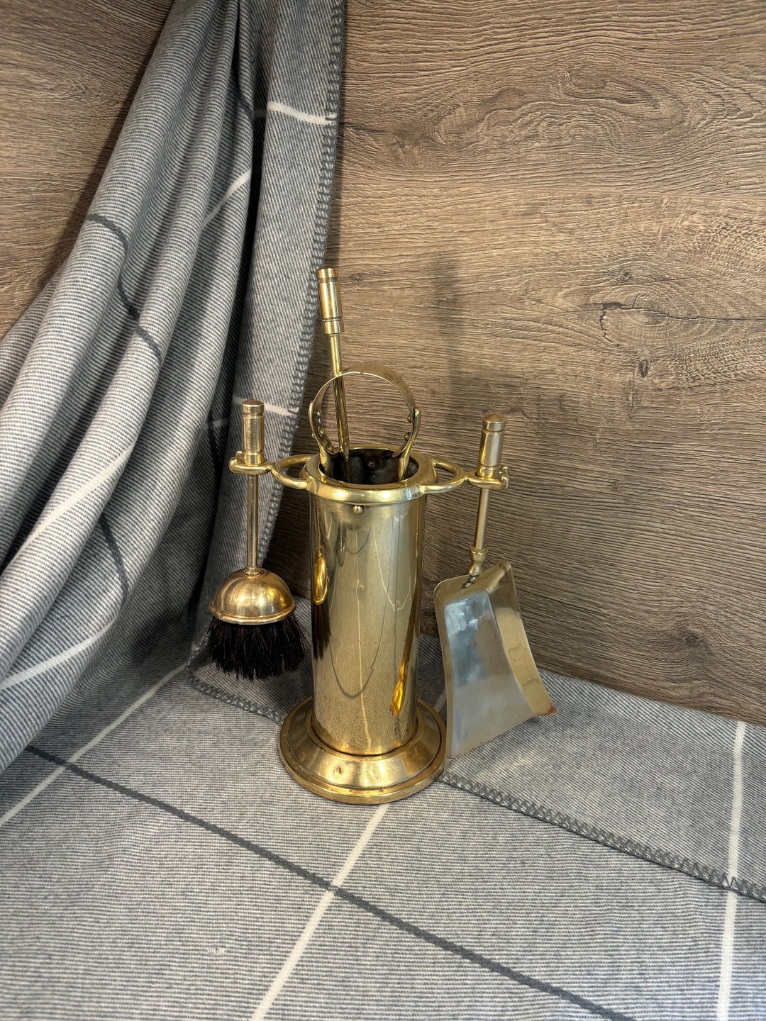 Vintage Petite Brass Fireside Companion Set of 5 | Traditional ...
