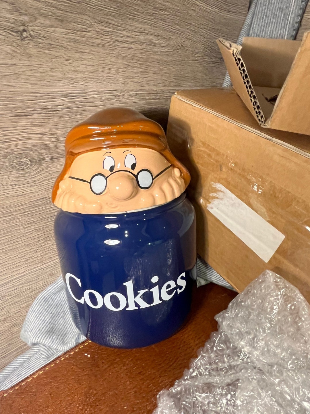 Vintage Tetley Tea Brand New Ceramic Gaffer Cookie Candy Sweet Jar From ...