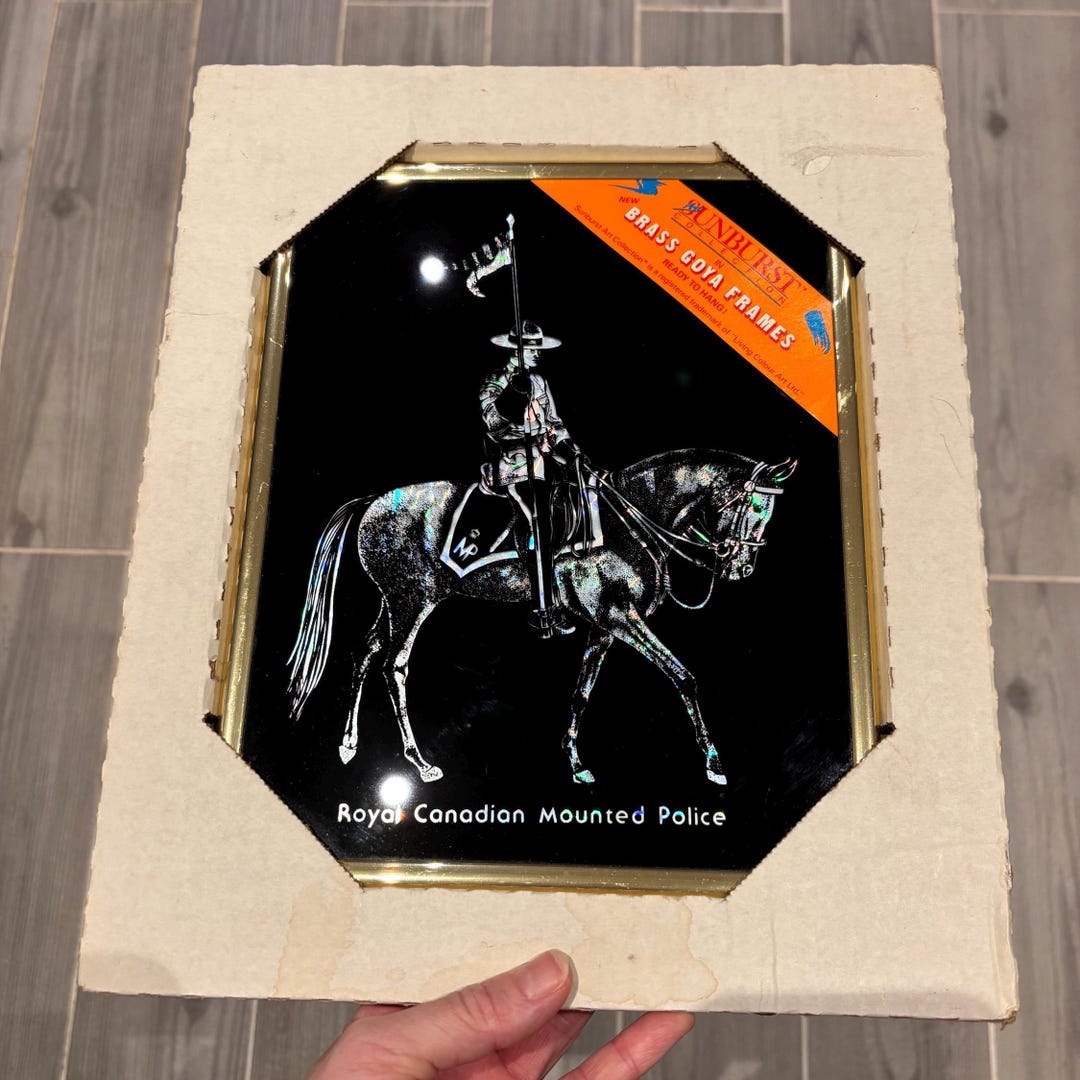 Vintage Royal Canadian Mounted Police Sunburst Art Collection in Brass ...