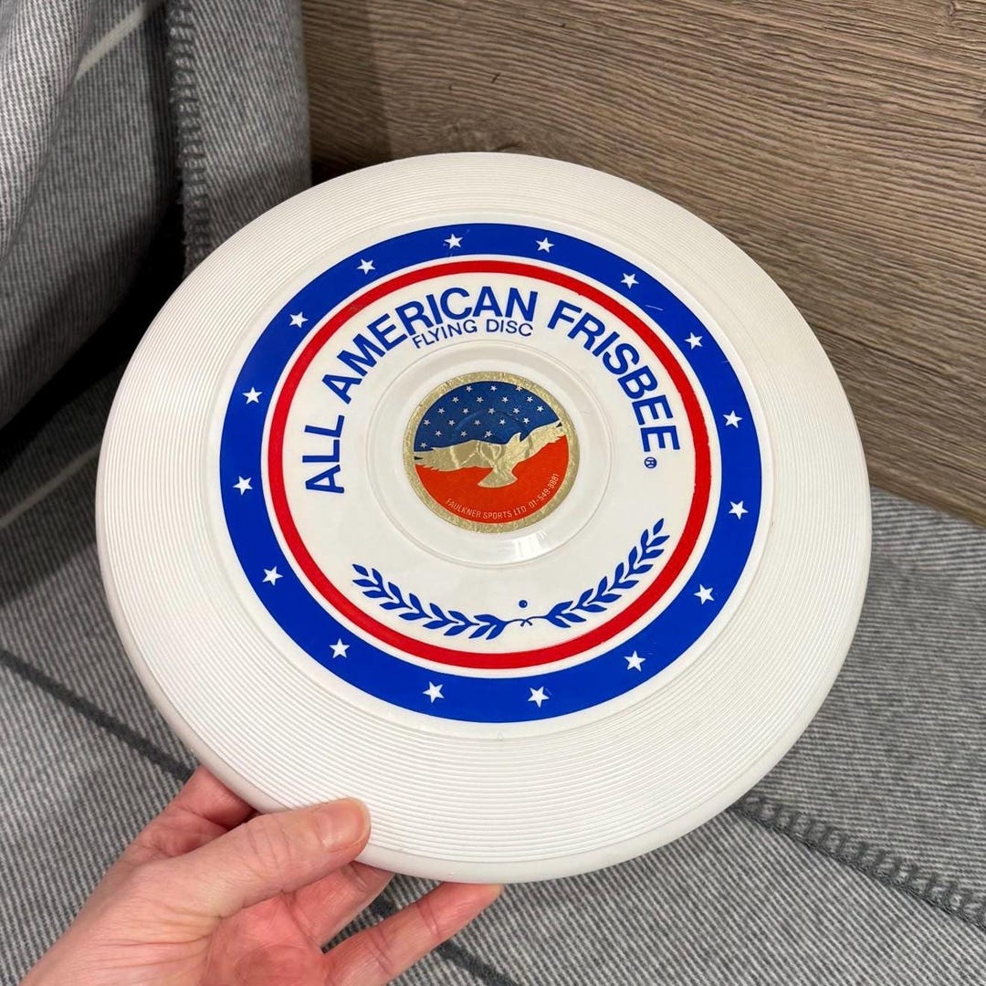 Vintage All American Red, White and Blue Frisbee Flying Disc Gliding ...