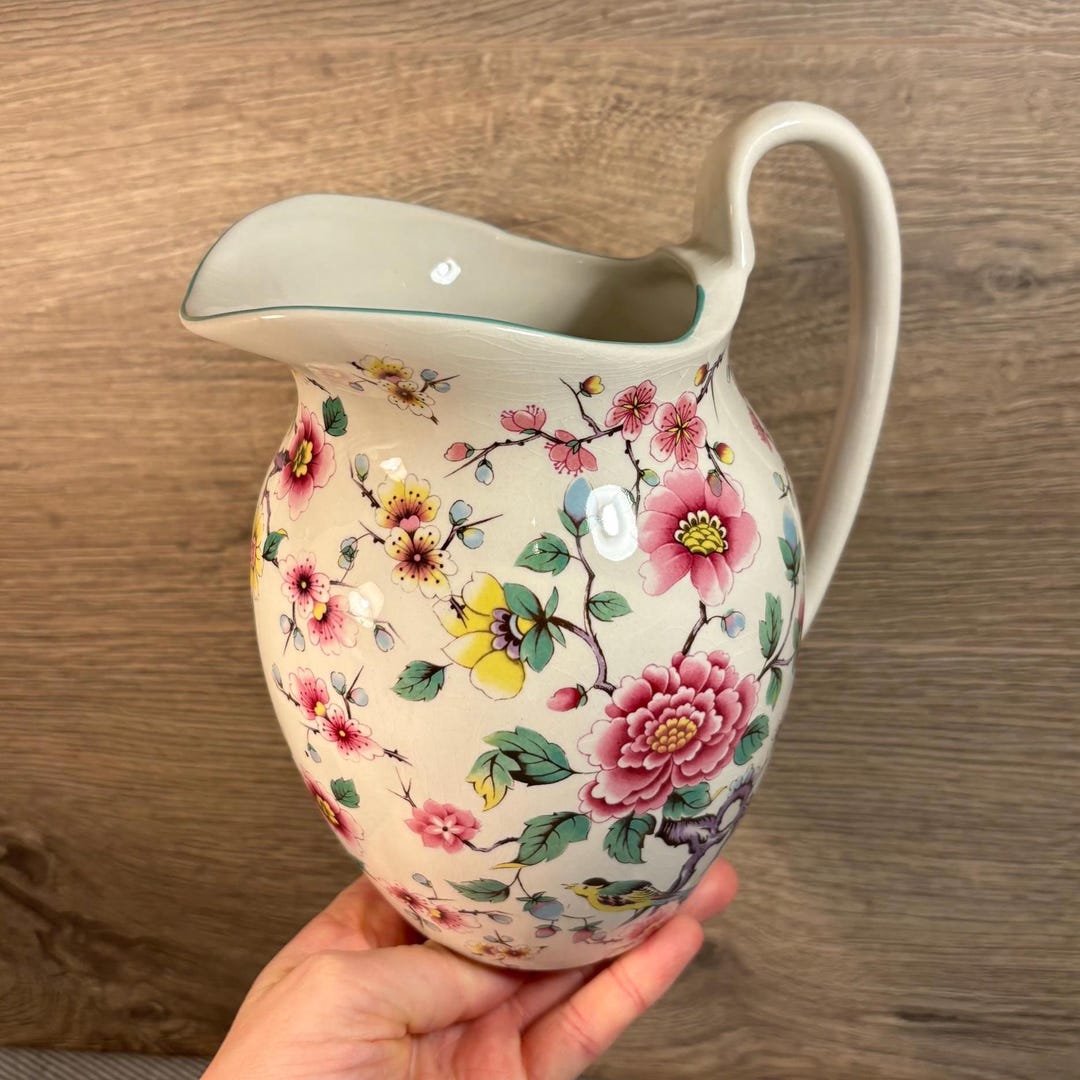 Vintage James Kent Old Foley Chinese Rose Jug Pitcher Made in England ...