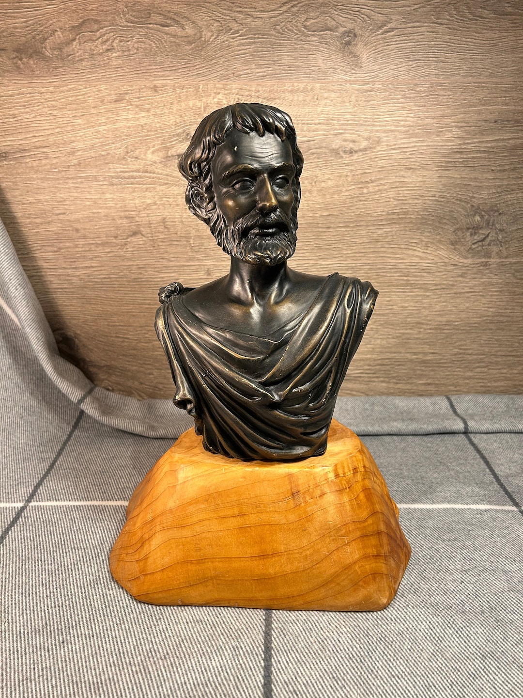 Preloved Vintage Style Ancient Greek Bearded Philosopher Bust in Black ...