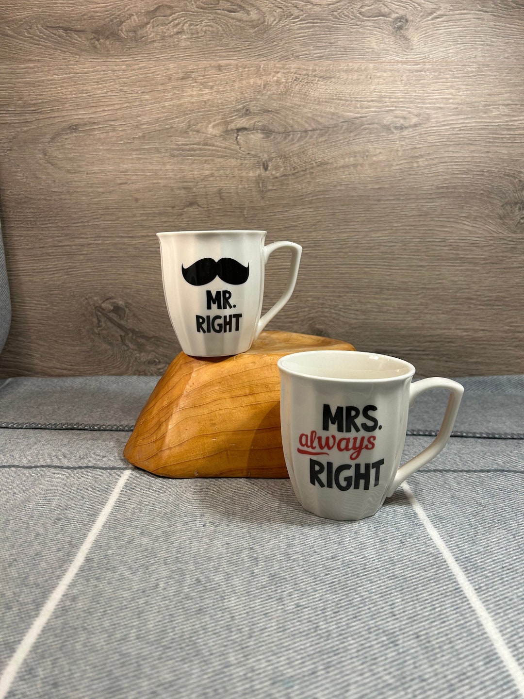 Preloved Mr. Right and Mrs. Always Right Ribbed Novelty Mugs Set of 2 ...