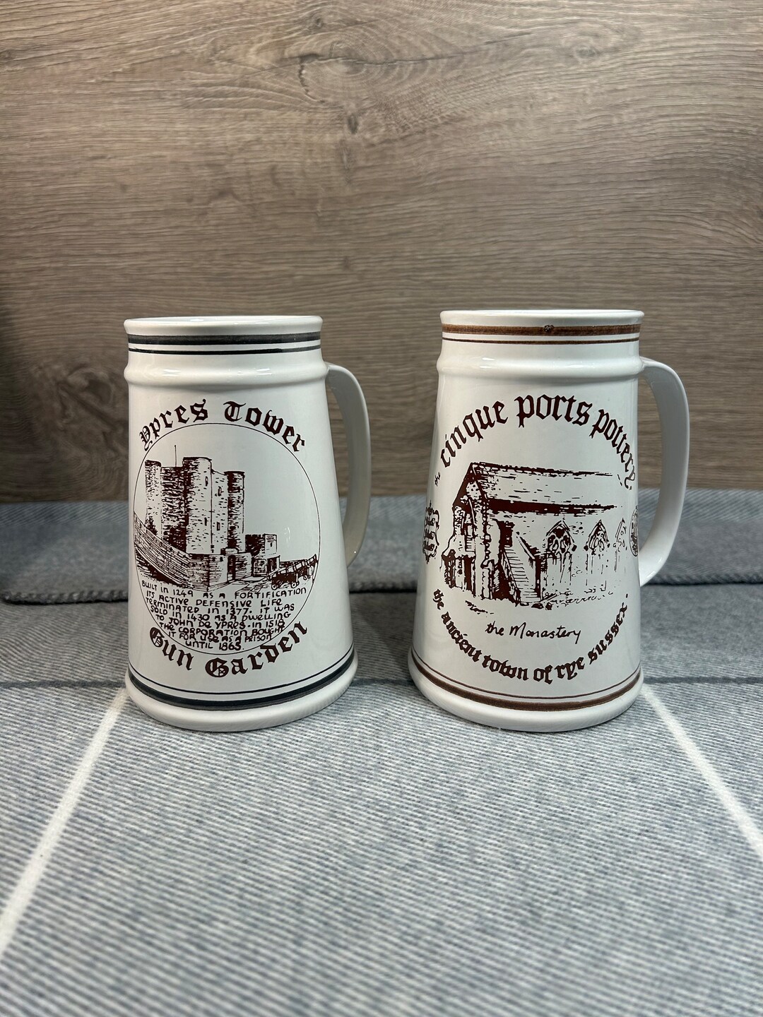 Vintage Cinque Ports Pottery the Monastery Rye Tankard Mug Set of 2 ...