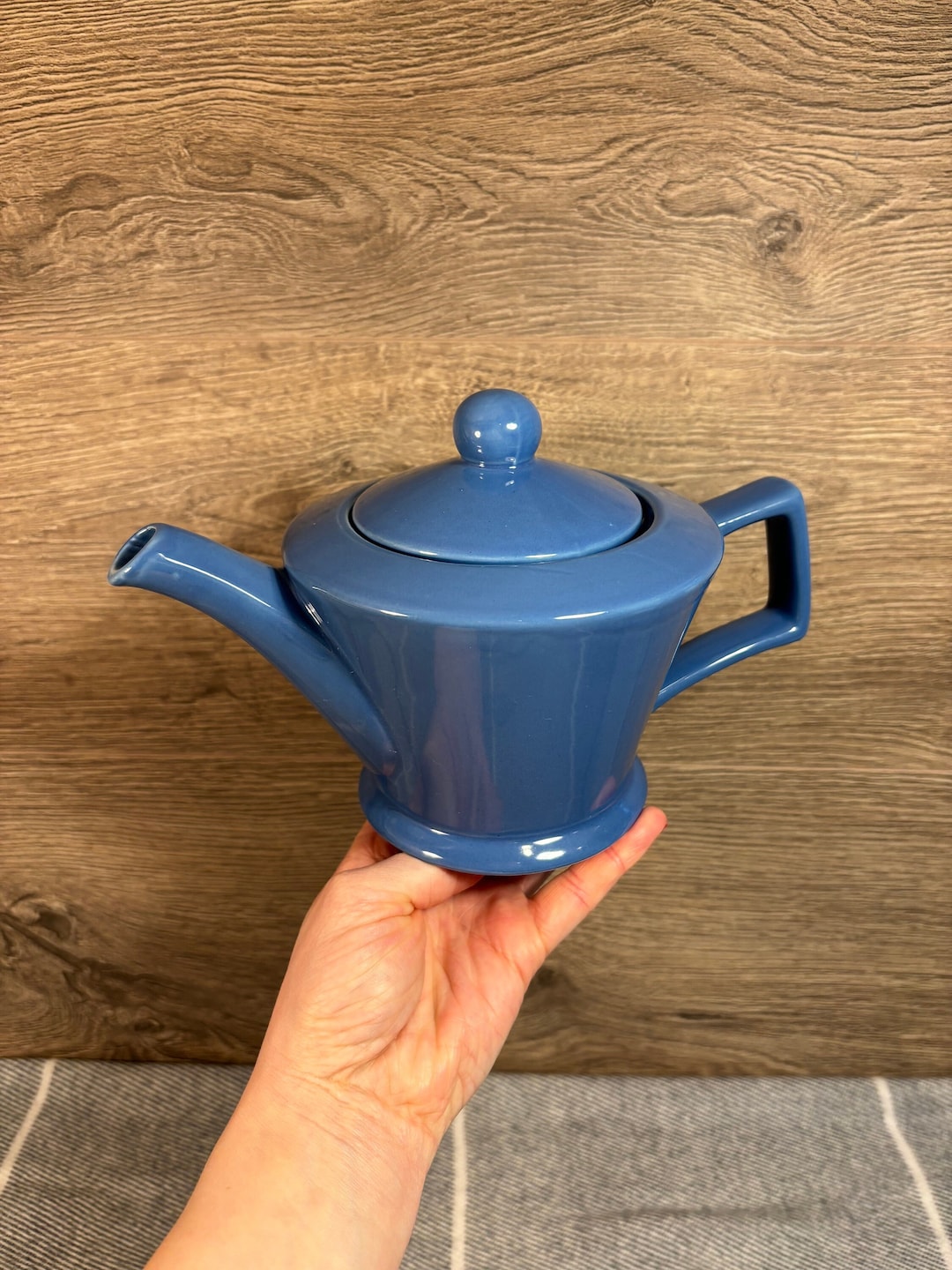 Vintage Art Deco Blue Angular Teapot English Tea Party Essentials ...