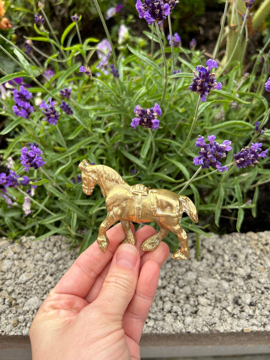 Vintage Solid Brass Miniature Horse Figurine | Petite Heavy Muscular ...