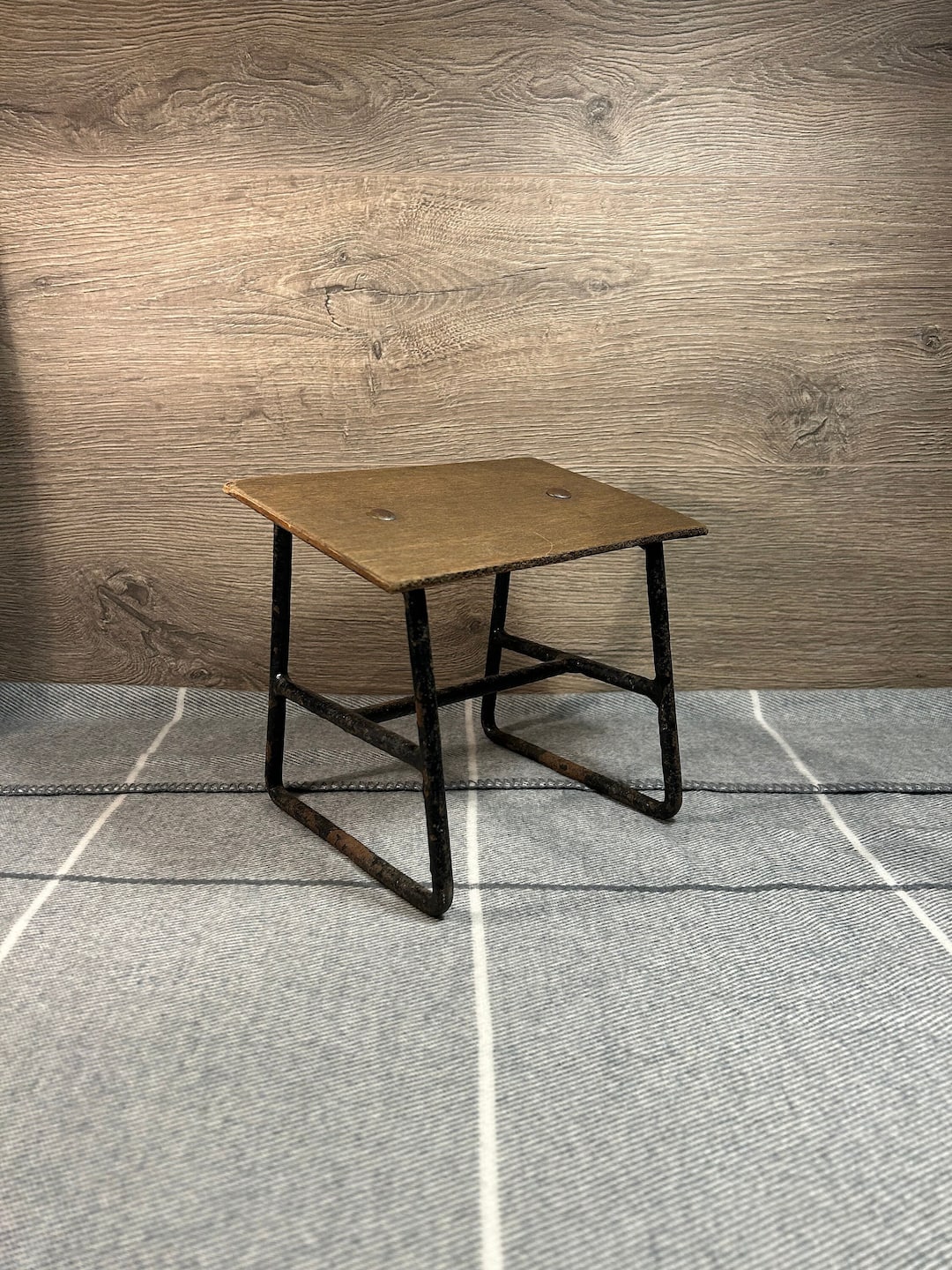 Vintage Machinists Slanted Side Sloping Workers Petite Solid Stool ...