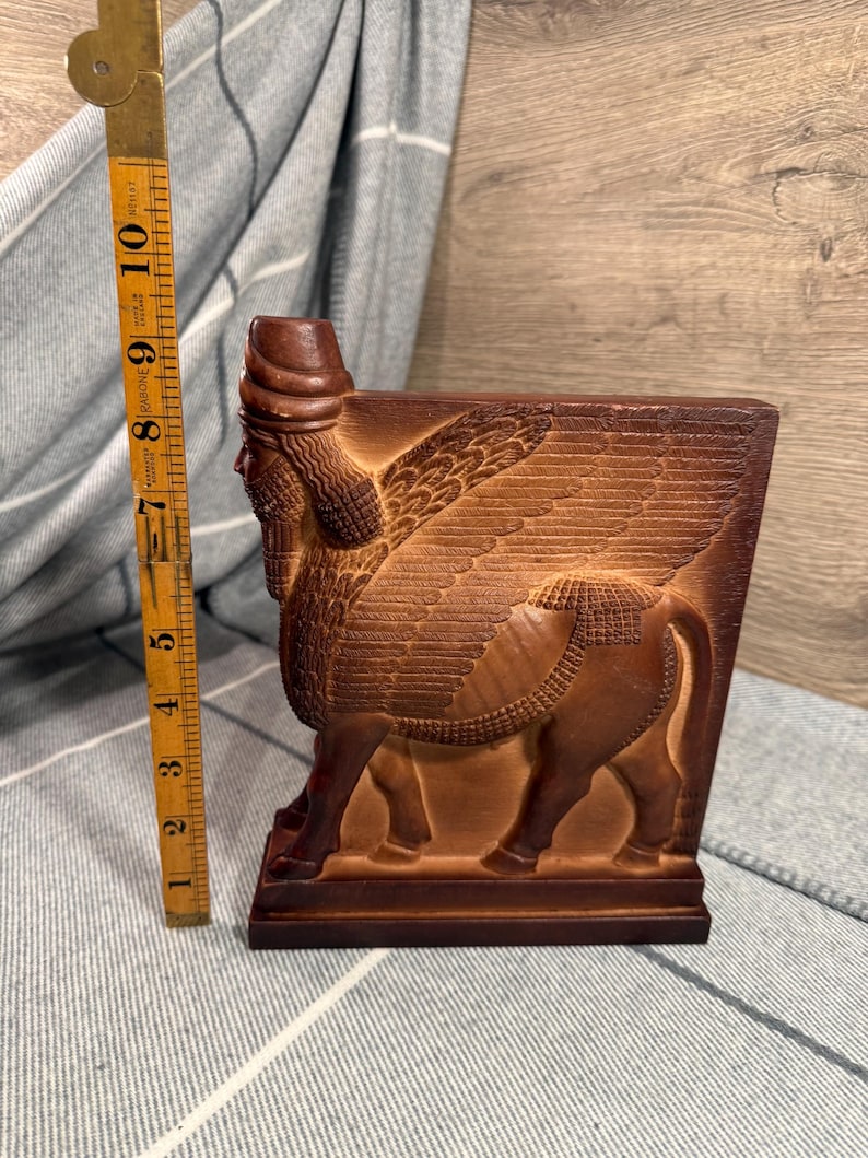 Preloved Assyrian Lamassu Winged Bull Palace Mythological Guardian ...