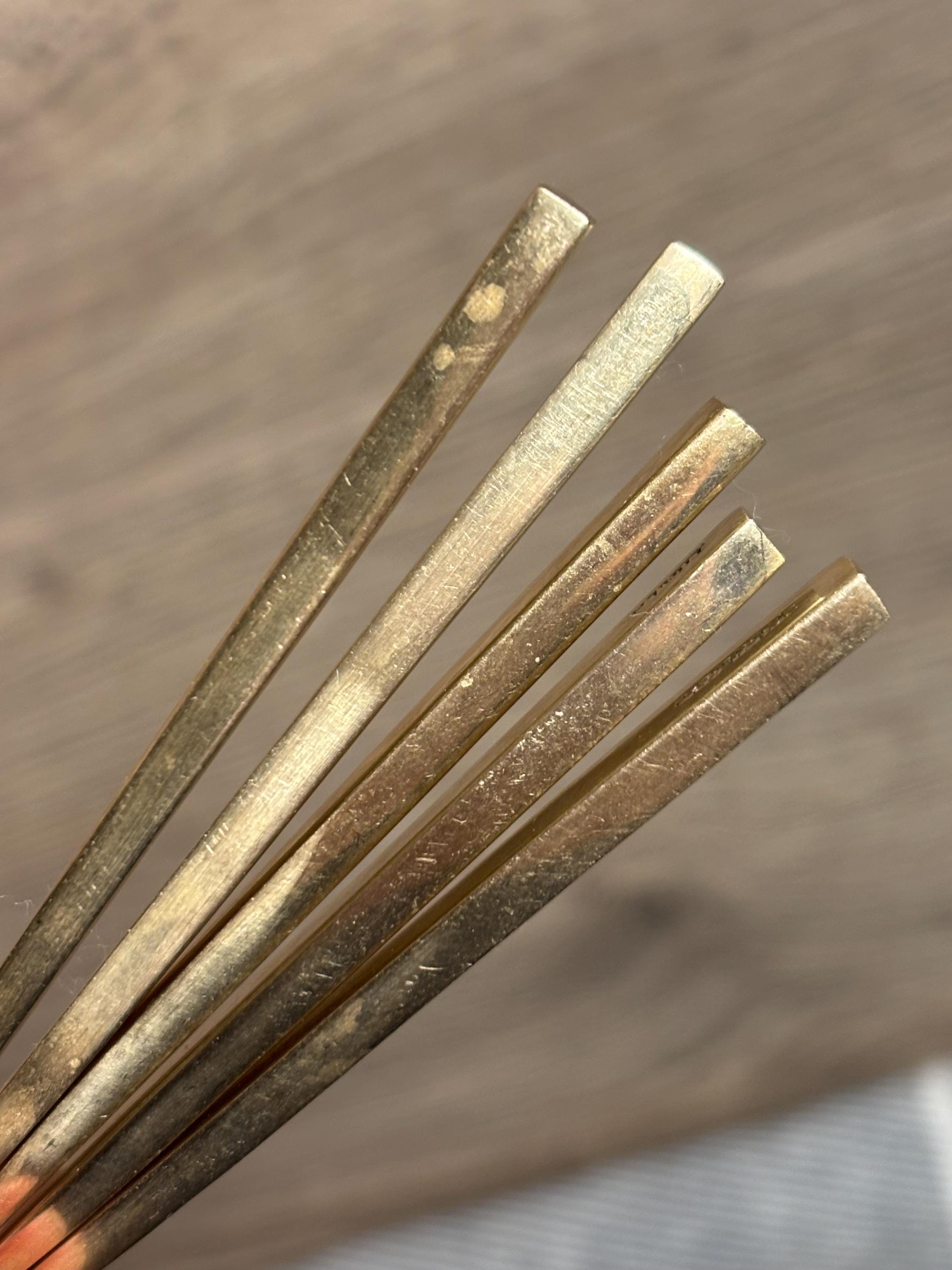 Vintage Set of 5 Solid Brass Thailand Fruit & Dessert Mini Forks ...