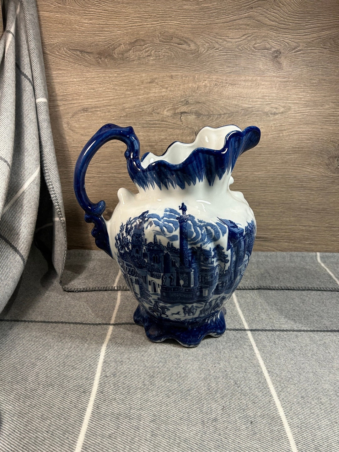 Vintage Large Victoria Ware Ironstone Cobalt Blue & White Ornate Heavy ...