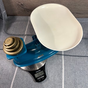 Vintage Prestige Mid Century Teal Turquoise Blue Metal Kitchen Balance ...