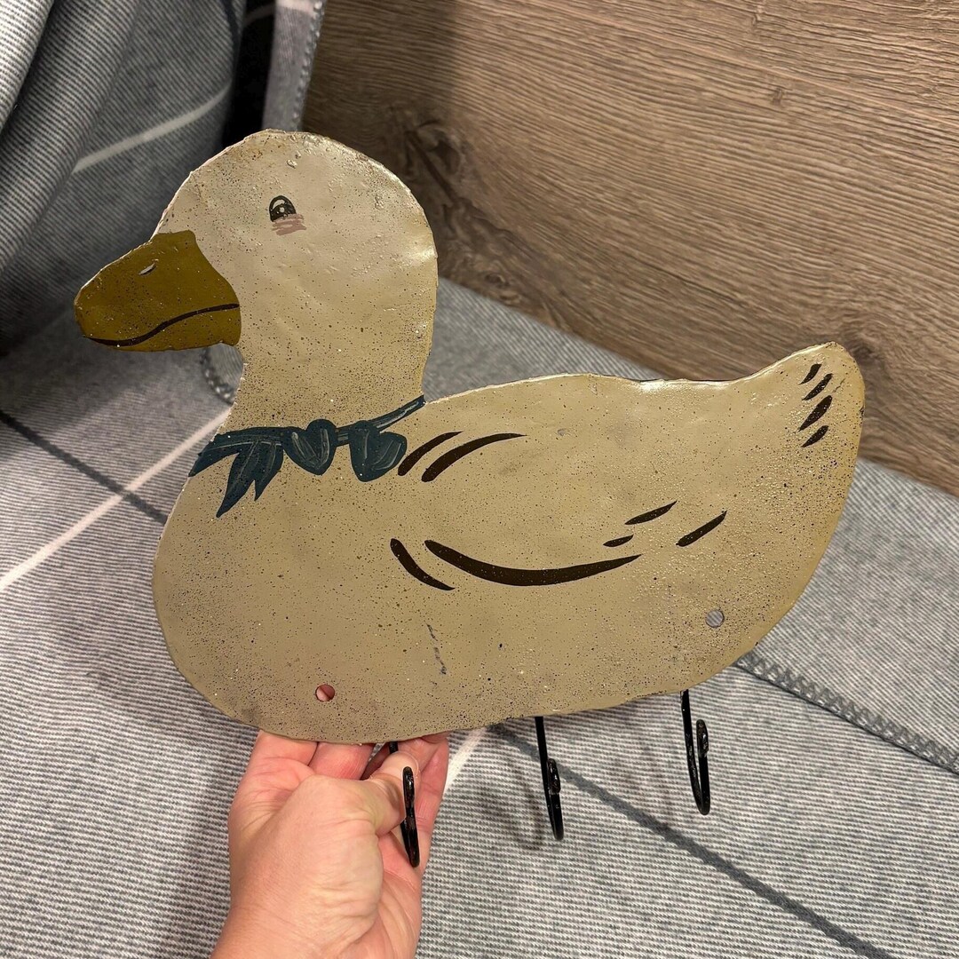 Vintage Hand Painted Duck Wall Key Rack Hanging | Goose Pond Bird Tea ...
