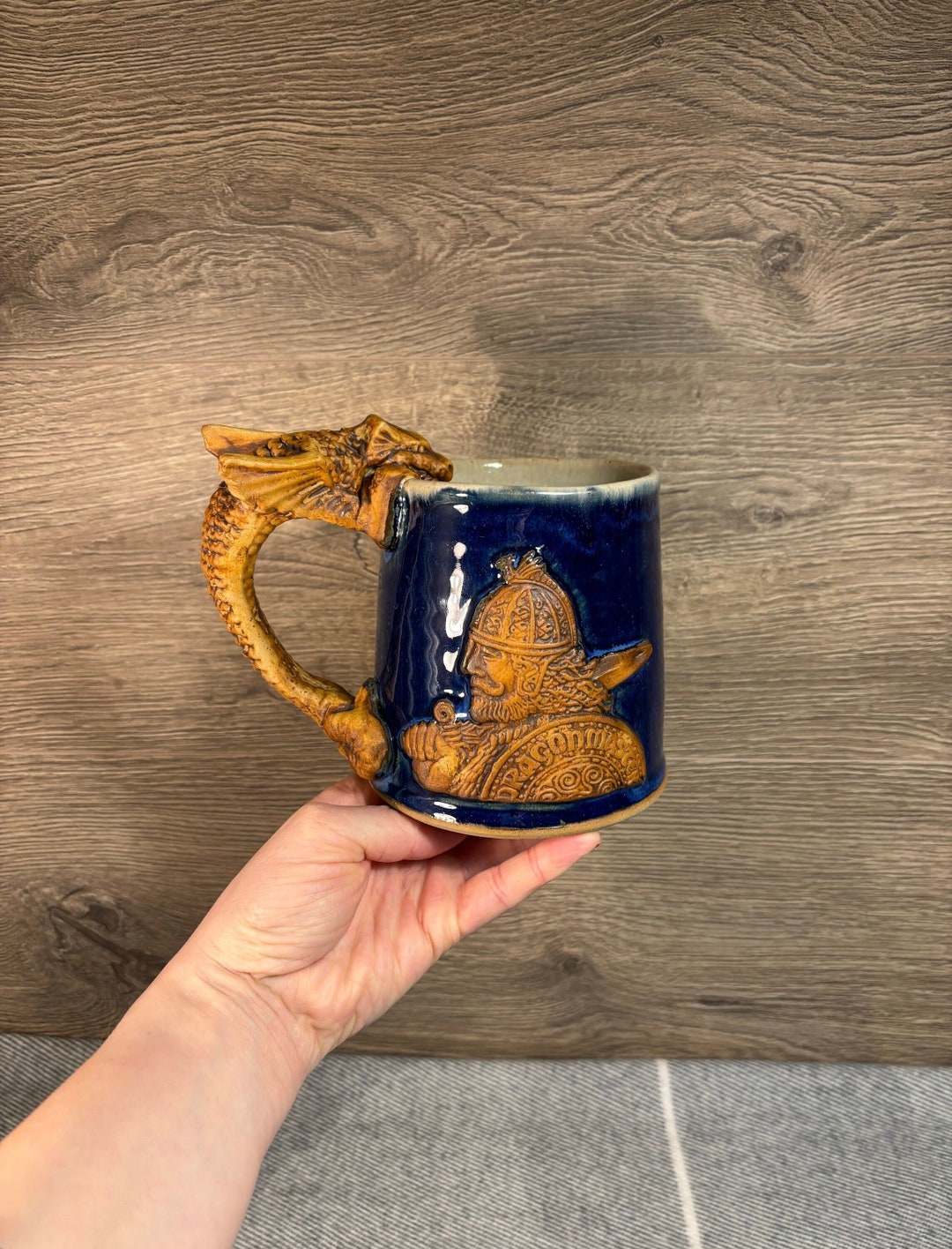 Vintage Stonebridge Pottery Hand Crafted Heavy Blue Glazed Stoneware ...