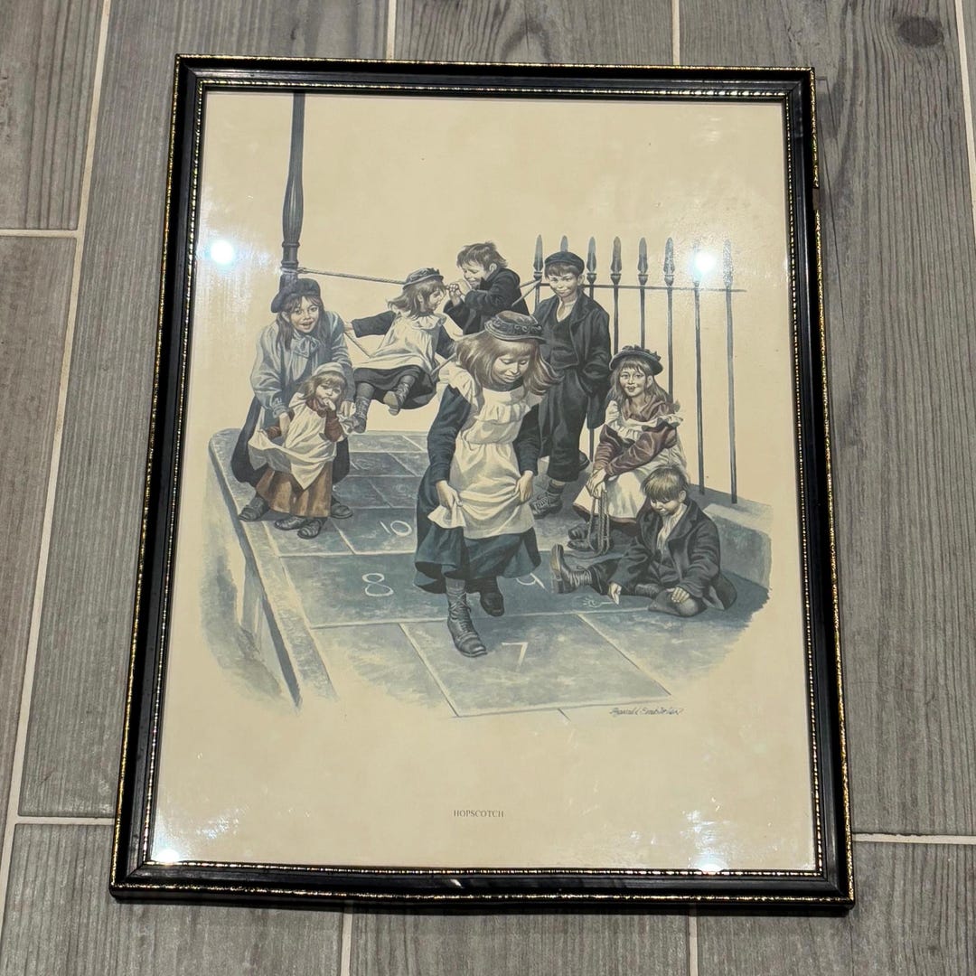 Vintage Hopscotch by Ronald Embleton Dickins Series Framed Signed Print ...
