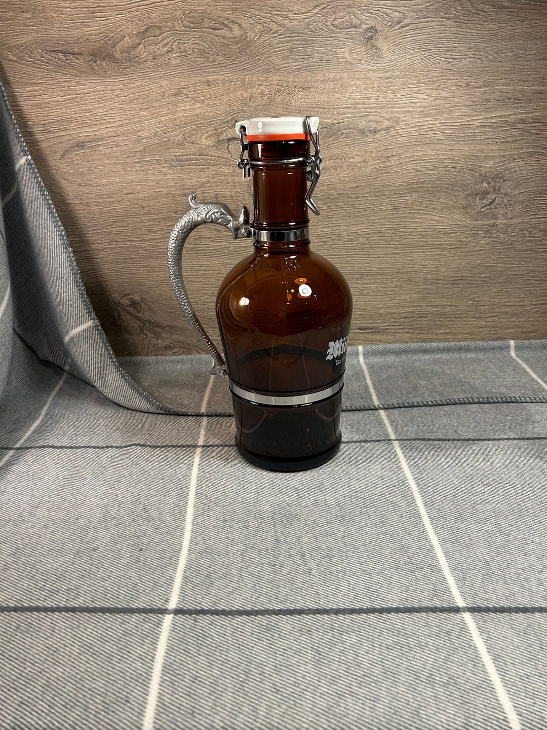 Preloved Giant 2L Brown Glass Müller Bräu Lager Baden Beer Growler ...