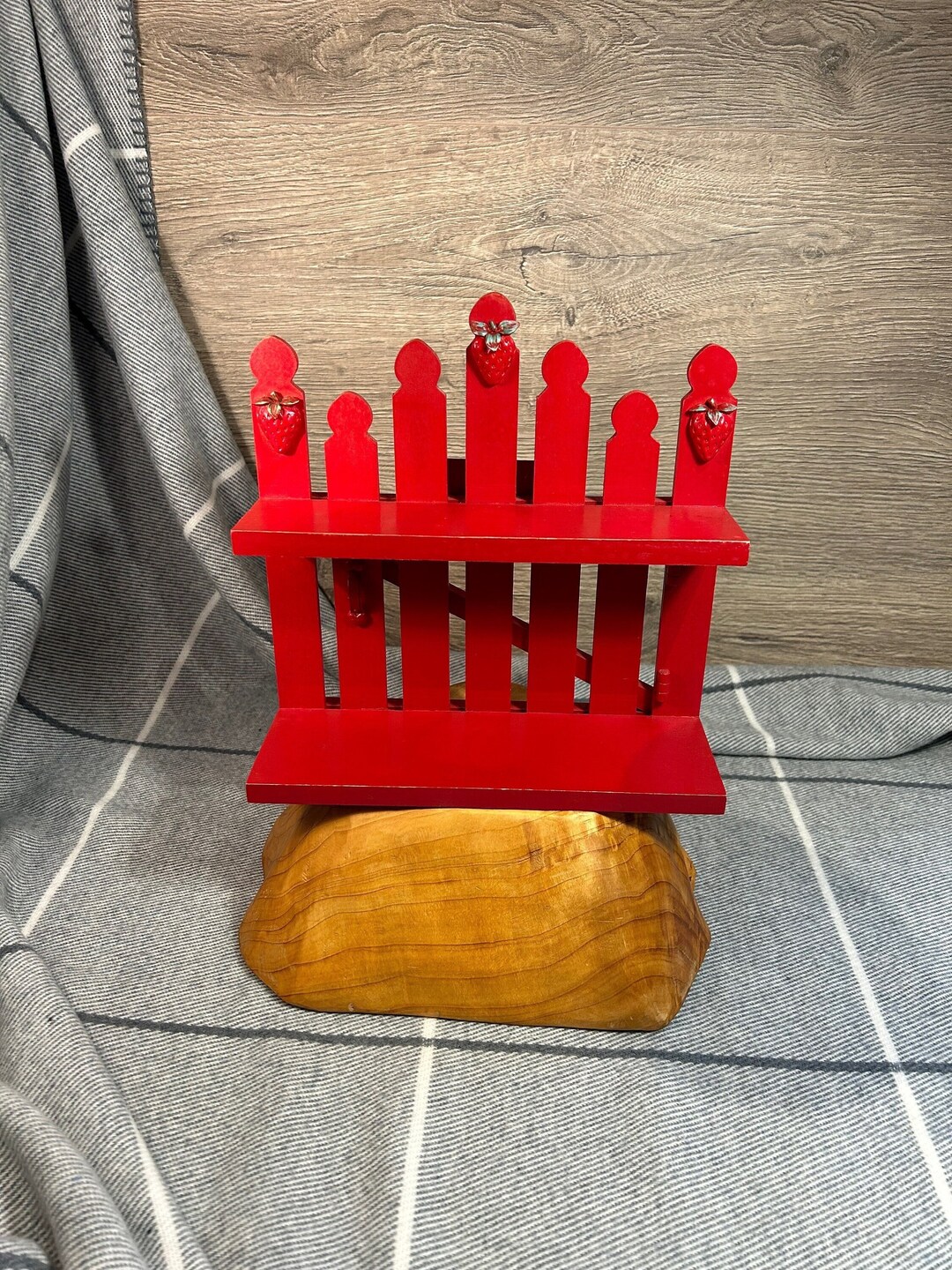 Vintage 1995 Priscilla Hillman Enesco Red Wooden Down Strawberry Lane ...