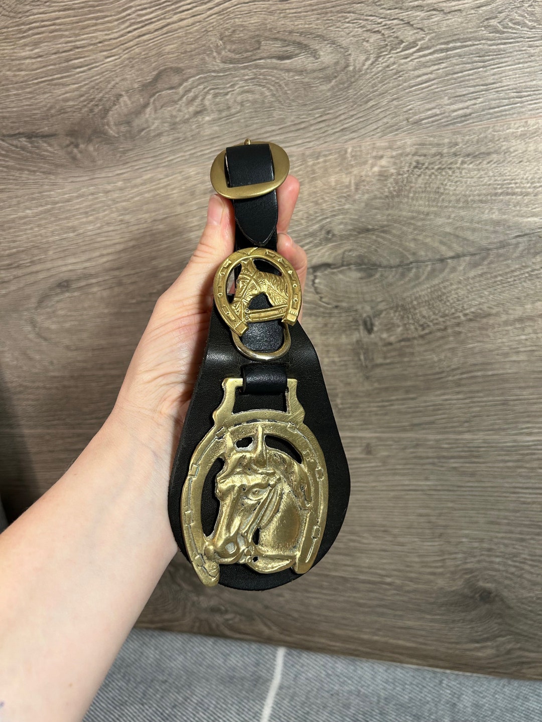Vintage Black Leather and Brass Collectible Horse, Pony and Stallion ...